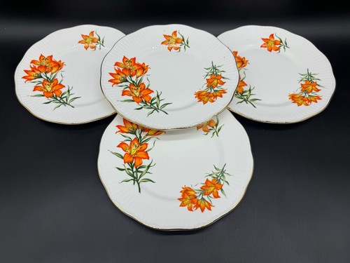 Elizabethan Tiger Lily Sasksatoon Salad Plates(Set of 4) Bone China ...