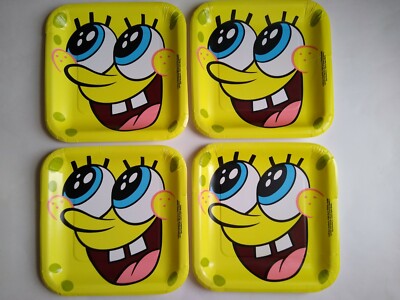 SpongeBob SquarePants 4 Square Paper Plates 2002 | eBay