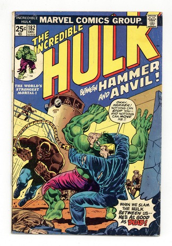 Incredible Hulk #182 VG- 3.5 1974 | eBay