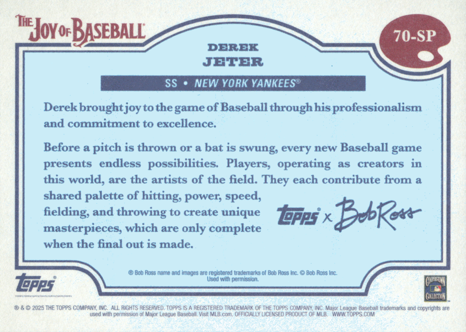 2025 TOPPS X BOB ROSS SP DEREK JETER YANKEES #70-SP "Beauty Is ...