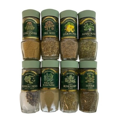 Vintage McCormick Spice Jars Green Lid Label Kitchen Decor Staging YOUR ...