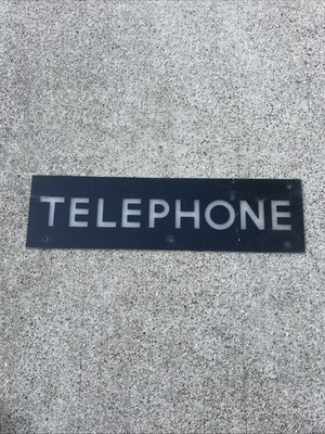 Vintage Original Telephone Booth Payphone Sign 17x5 | eBay