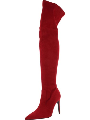 GUESS Womens Red Comfort Stretch Bonis Pointy Toe Stiletto Zip-Up Boots ...