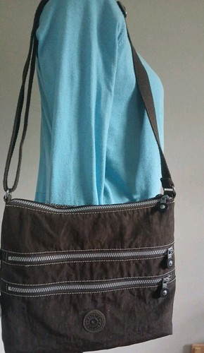 Kipling Miah Nylon Black Tonal Satchel Crossbody + Monkey Key Chain | eBay