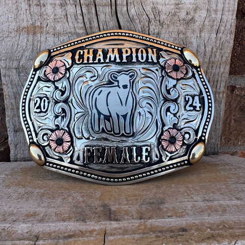 Cowboy Trophy Rodeo Style Belt Buckle with champion female | eBay