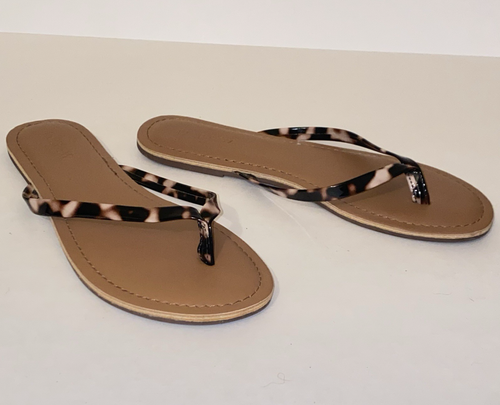 J Crew Tortoise Shell Print Flip Flops Thong Sandals Womens Size 6 | eBay
