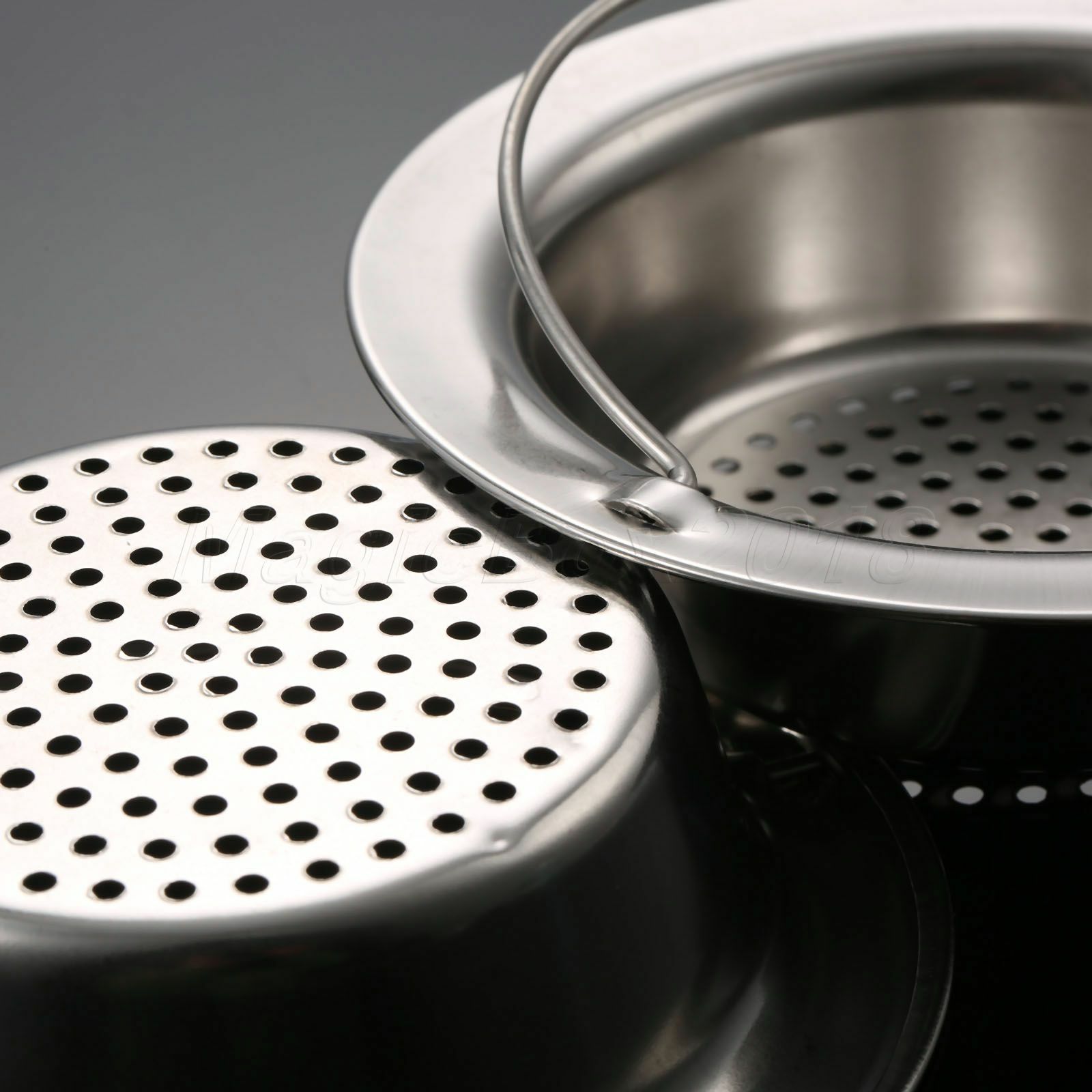 Stainless Steel Home Kitchen Basin Sink Strainer Drainer Waste Filter ...