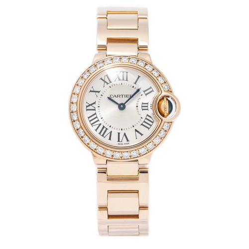Cartier Ballon Bleu WJBB0015 3007 18k Rose Gold Diamonds Quartz Ladie ...