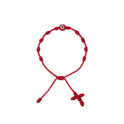 Red Evil Eye Knotted Rosary Bracelet (Red String) • Pulsera Mal De Ojo ...