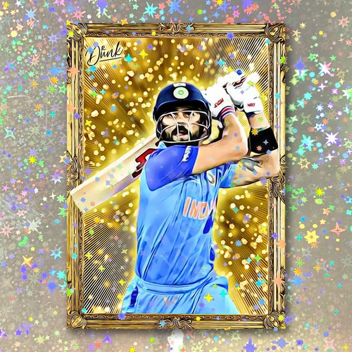 Virat Kohli Holographic Gold Getter Sketch Card Limited 5/5 Dr. Dunk ...