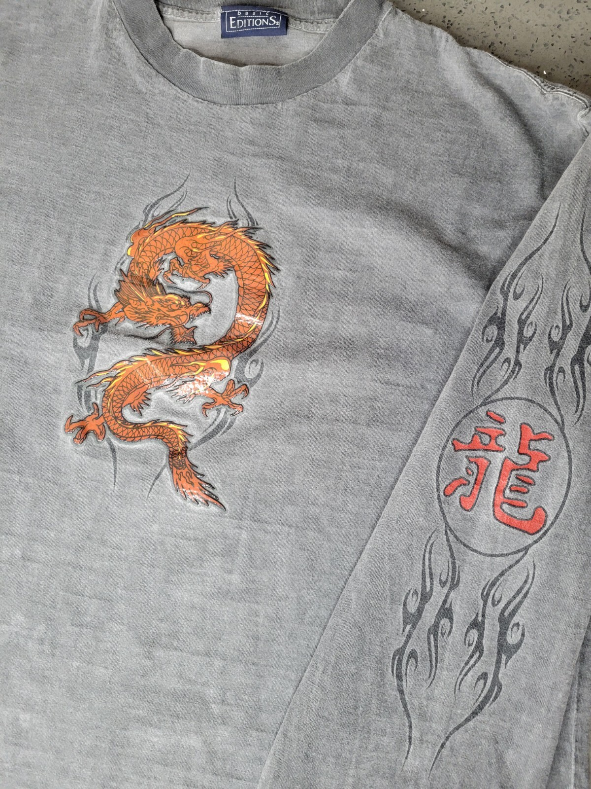 Vintage Y2K Chinese Dragon Long Sleeve Graphic T Shir… - Gem