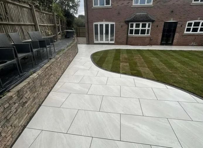 Crossover White Porcelain Paving Tiles Slabs Patio | 600x900 | Premium ...