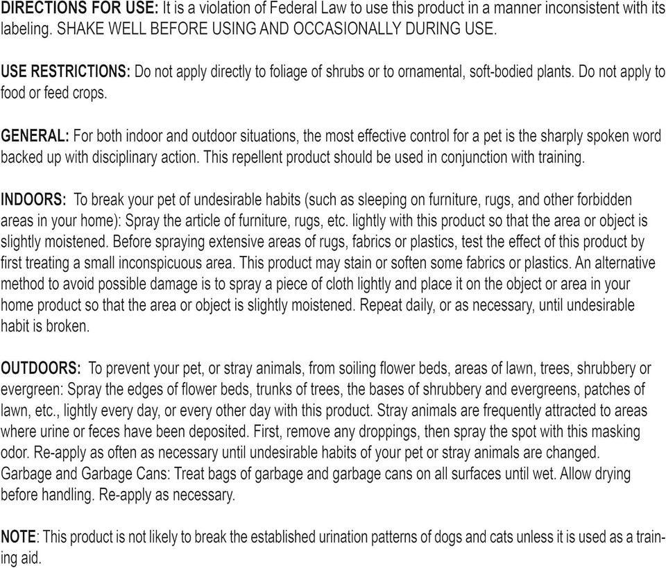 Four Paws Keep Off! Cat Repellent Spray Outdoors & Indoor 6 Ounces Free ...