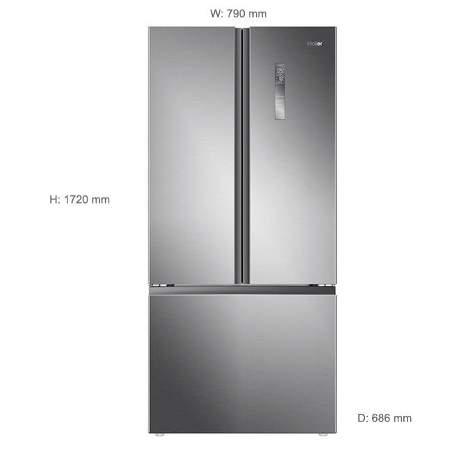 NEW Haier 489L French Door Frost Free Fridge Satina Silver HRF520FS ...