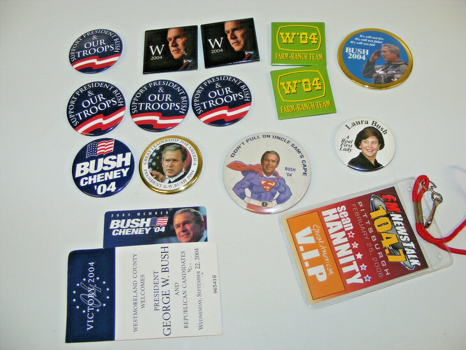 15 Pins Political Buttons Election George W. Bush 2000/04 Vintage LOT ...