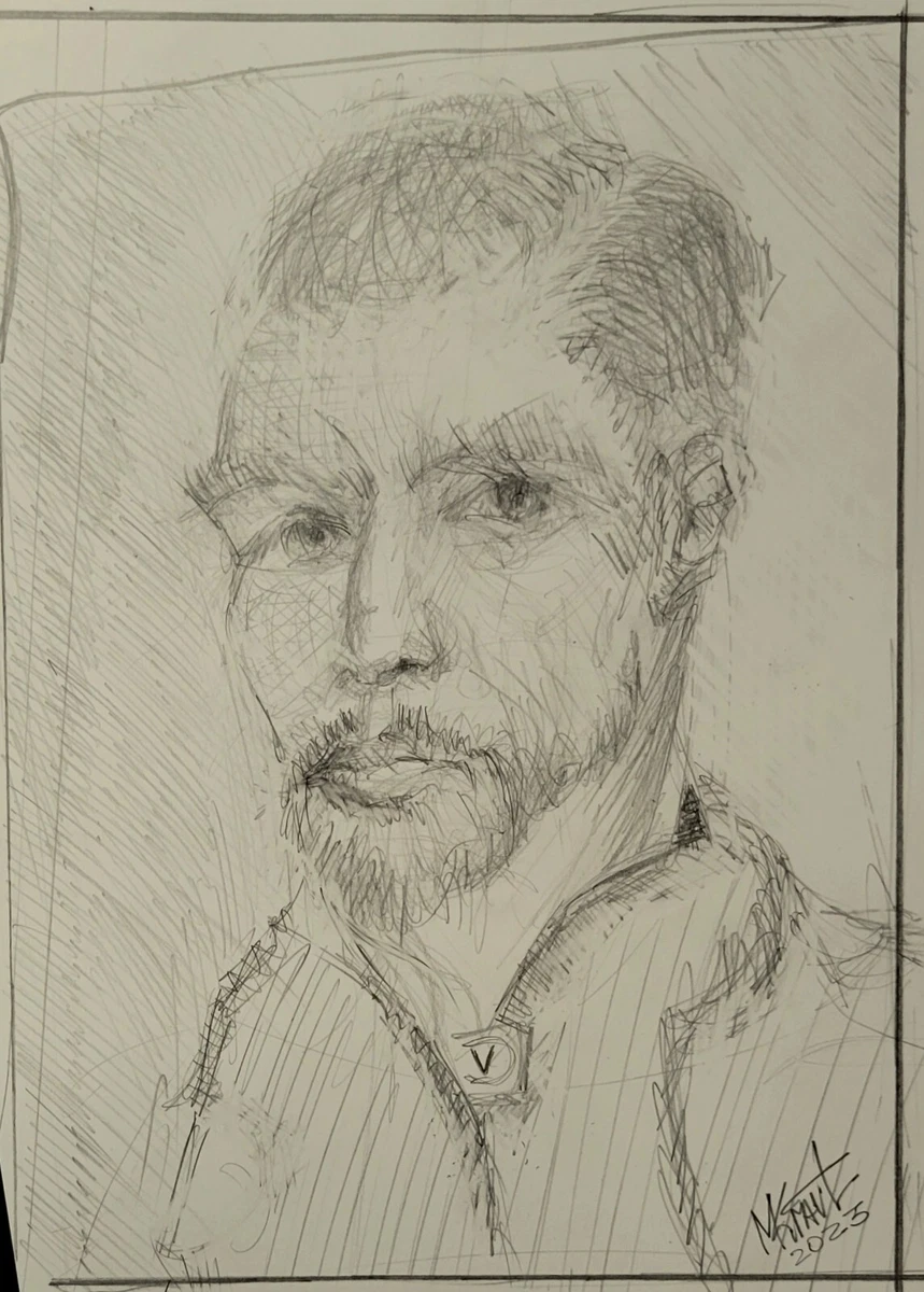 Vincent Van Gogh Self Portrait Drawing