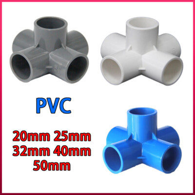 PVC 5-Way Elbow 20mm-50mm Solvent Weld Pressure Pipe Connector White ...