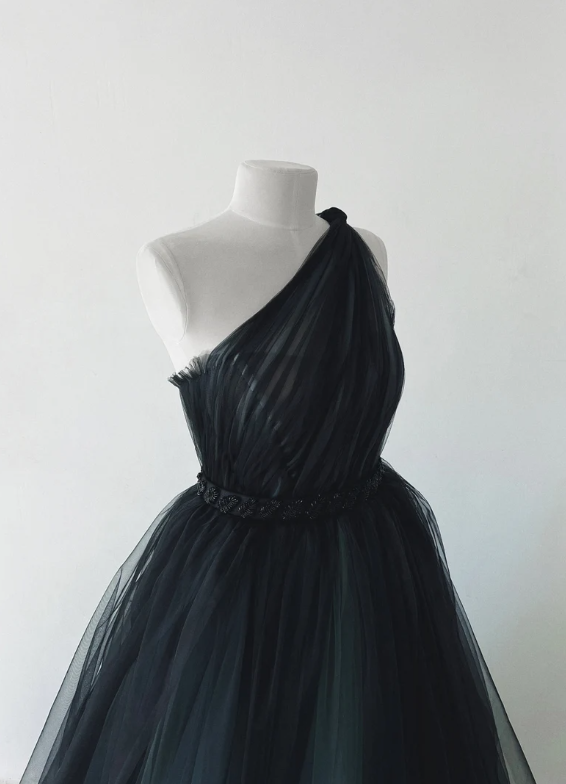 Gothic Full black Ash Blue Wedding Dresses Glitters Tulle A Line Bridal ...