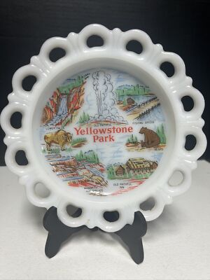 Vintage 8" Yellowstone National Park Decorative Plate With Stand | eBay