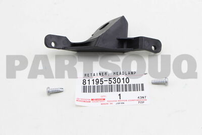 8119553010 Genuine Toyota RETAINER, RH HEADLAMP PROTECTOR, LWR RH 81195 ...