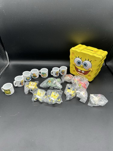 Vintage SpongeBob SquarePants Mini Mugs & Toy Figures Set w/ SpongeBob ...