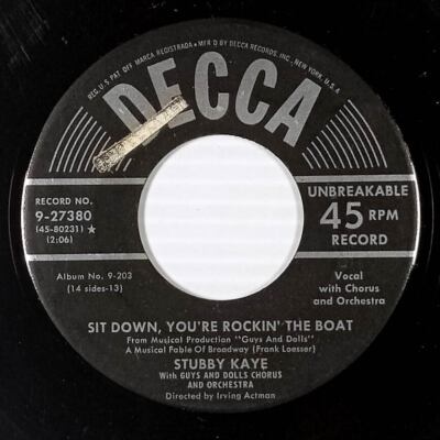 Stubby Kaye- Sit Donwn, You're Rockin' The Boat / The Oldest ...