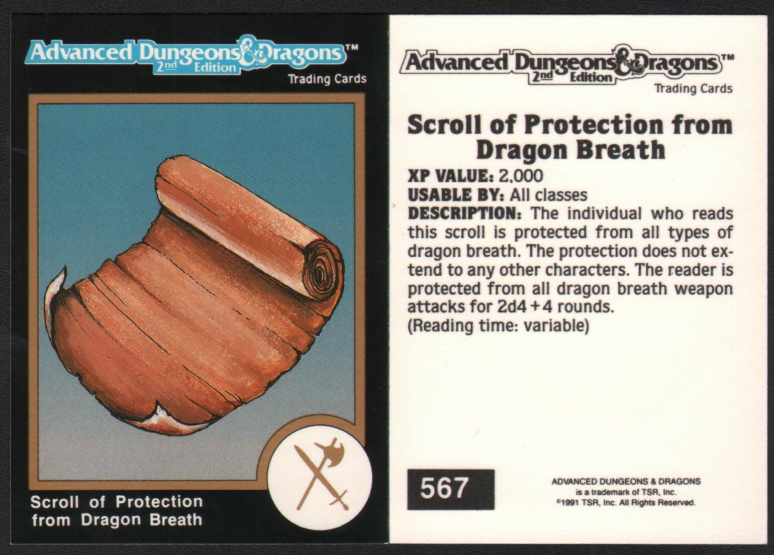 1991 TSR AD&D Gold Border Fantasy RPG Art Card 567 Dungeons Dragons ...