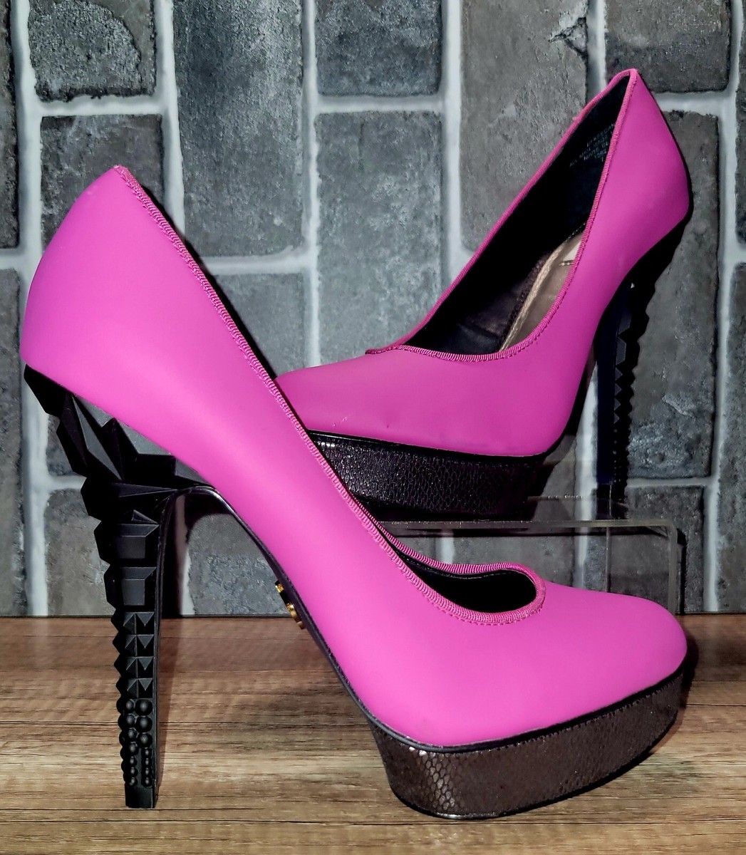 Pink Spiked High Heels Shoes Ins Style Sexy Narrow Band Pink Women