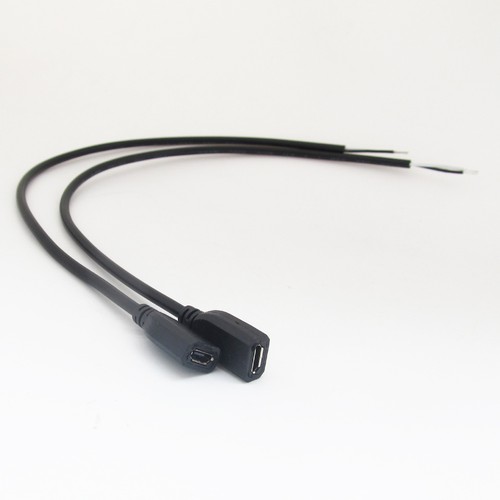 100pcs 1ft Micro USB Female Jack to Bare Wire Power Pigtail Cable 2 ...