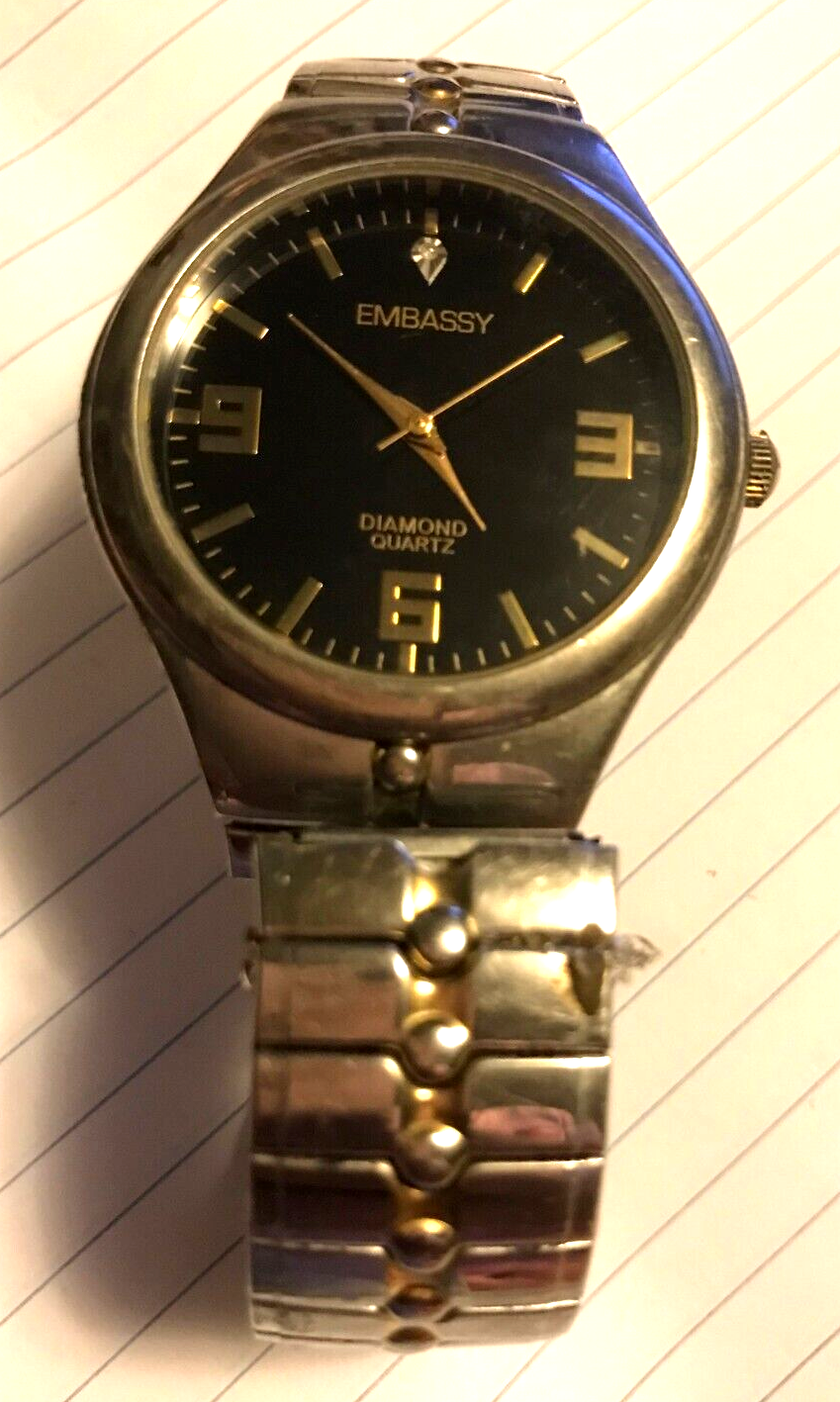 Antique Vintage Estate Sale Embassy Diamond Quartz Men's Wrist Watch | eBay