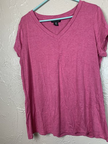 Apostrophe Womens Top Plus Size 16W/18W Short Sleeves Stretch Pink | eBay