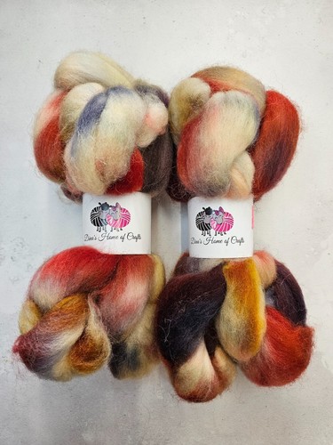 Cheviot roving, wool top, 100 g, MAPLE | eBay
