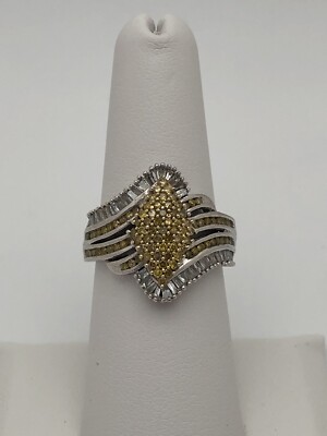STS Chuck Clemency Yellow And White Diamond Sterling Silver 925 Ring ...