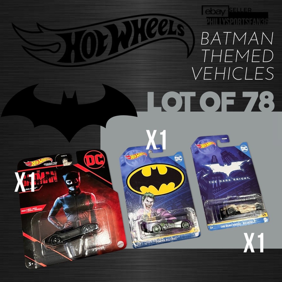 Lot of 78 HOT WHEELS BATMAN Themed Vehicles Premium Color Shifters ...