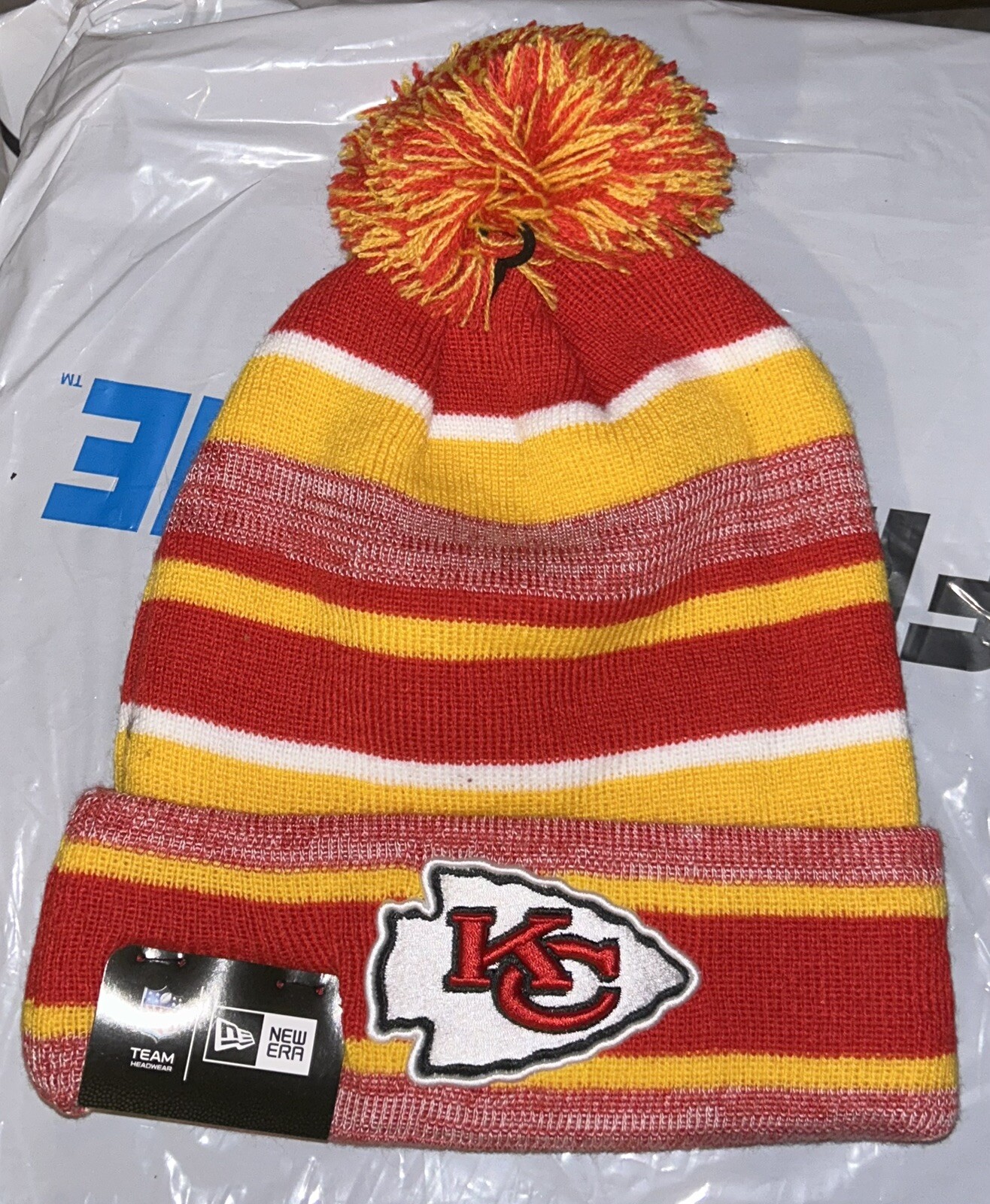 NFL Kansas City Chiefs Hat Knit Pom Beanie Fleece Lined Cap 2 styles ...