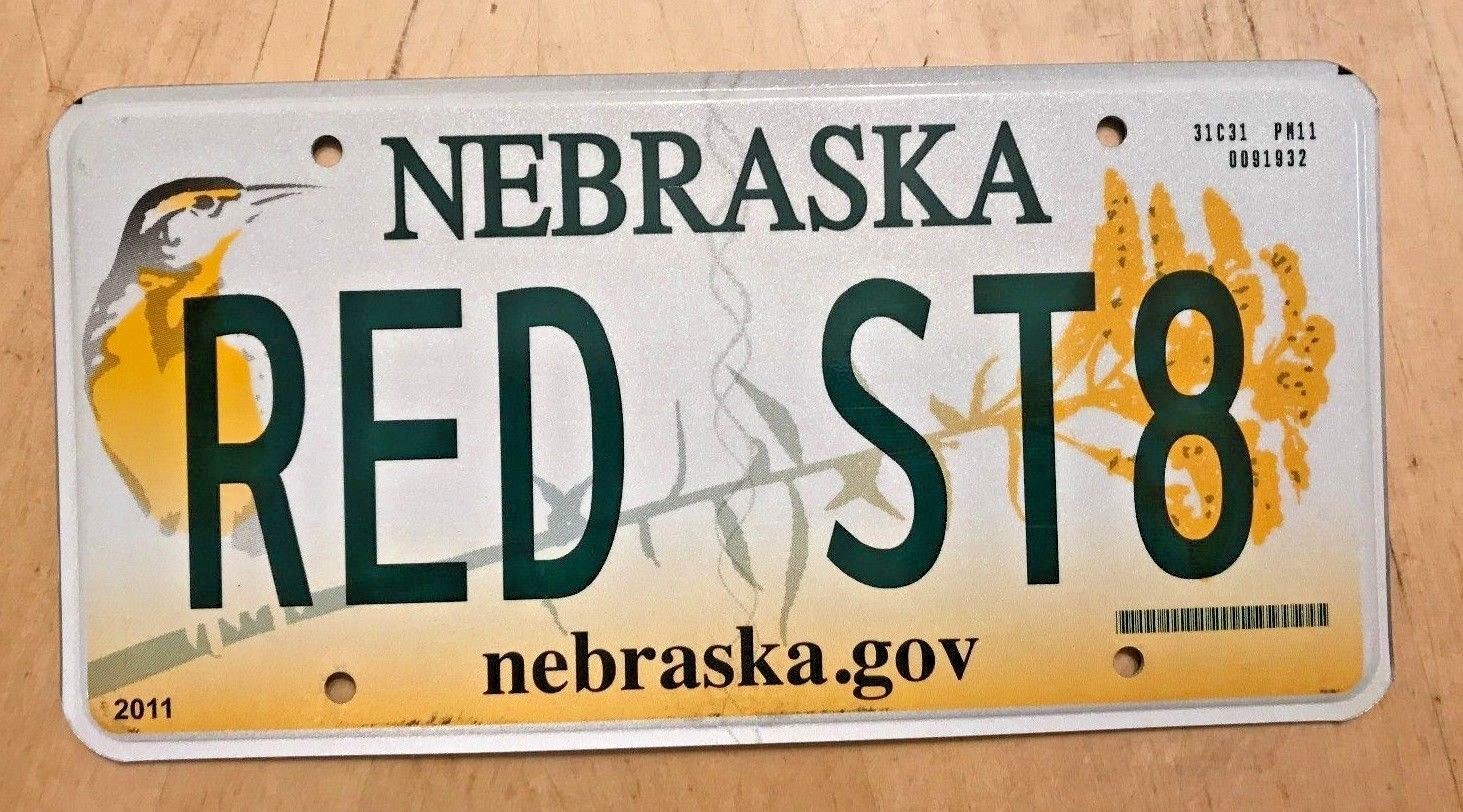 NEBRASKA BIRD VANITY LICENSE PLATE " RED ST8 " RED STATE GO GOP VOTE ...