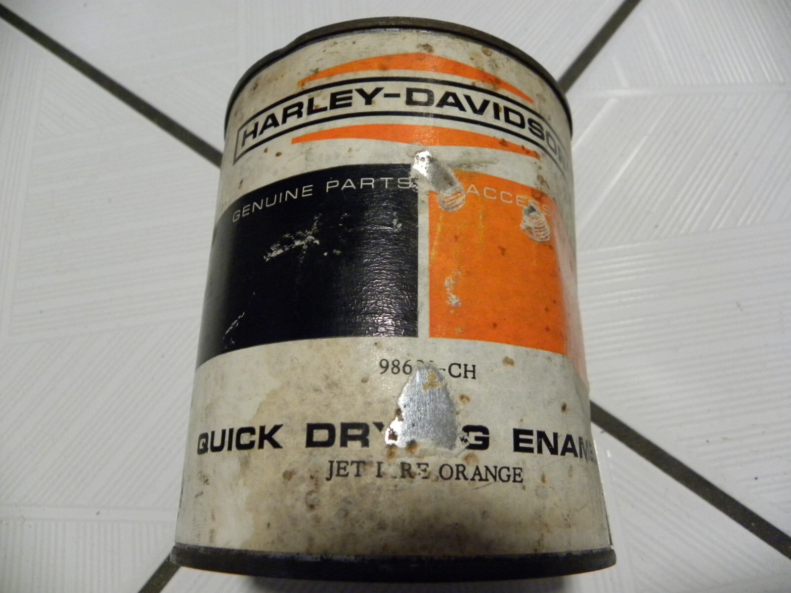 HARLEY XLCH XLR XR750 JET FIRE ORANGE quart can enamel paint # 98603-CH ...