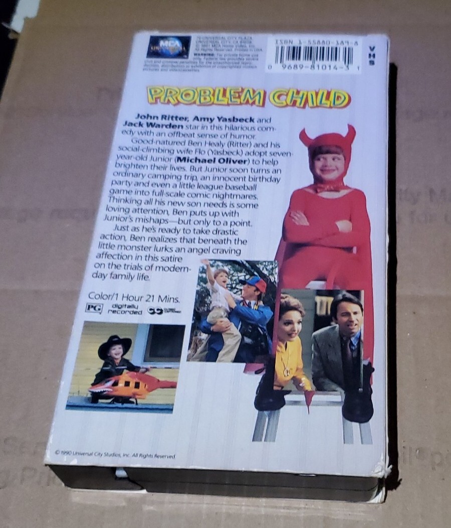 Problem Child VHS VCR Video Tape Movie Used John Ritter 96898101431| eBay