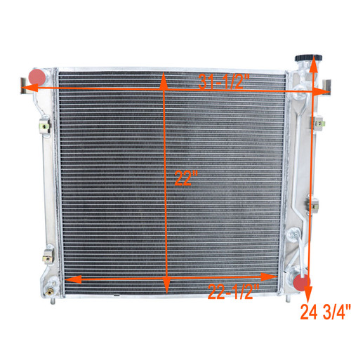 3 Row Aluminum Radiator For 1997-1999 1998 Dodge Dakota Durango 3.9 5 ...