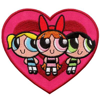 Powerpuff Girls Trio Heart Patch Cartoon Network Animation Embroidered ...