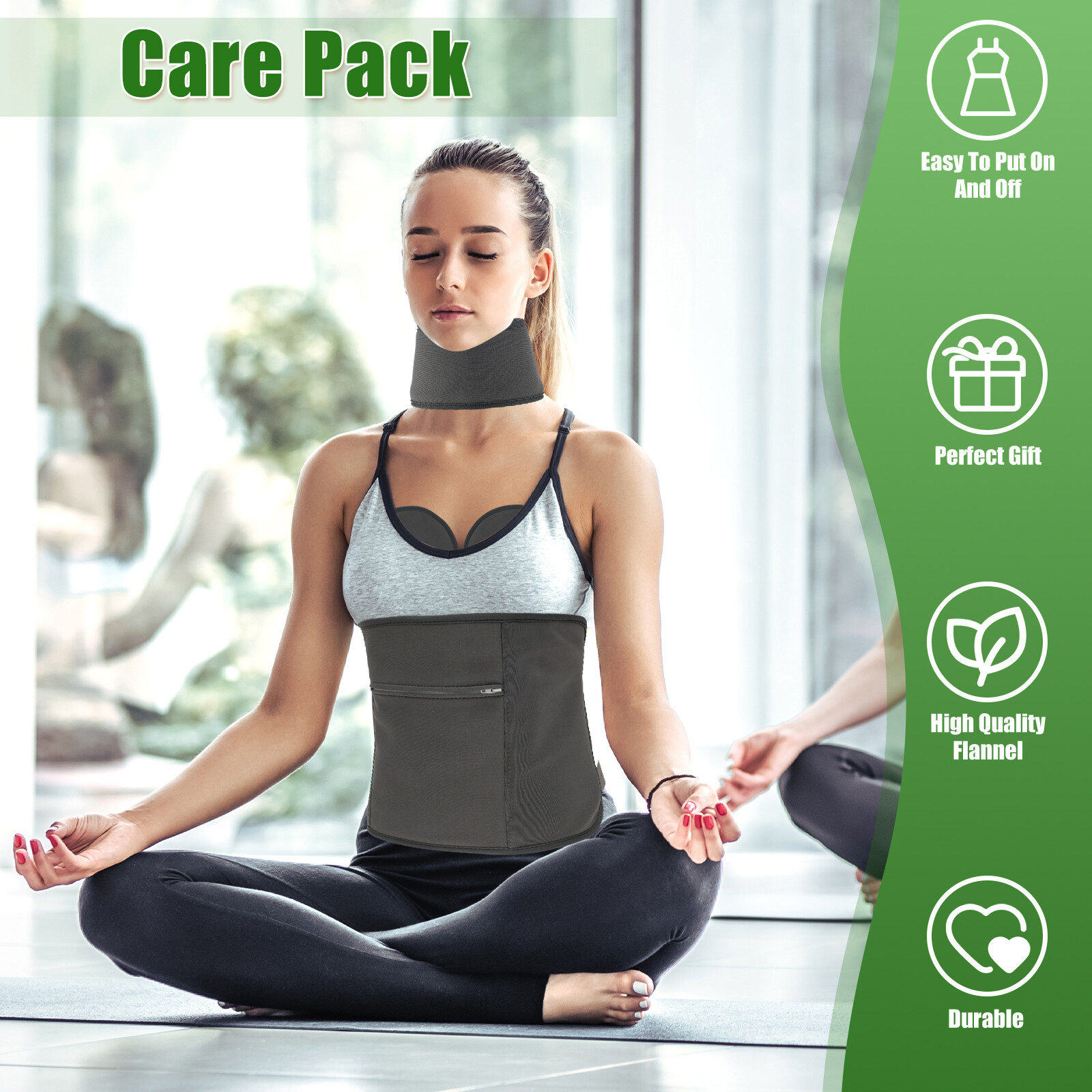 4Pcs Waist Neck Oil Pack Set with Chest Pads Washable Reusable ...