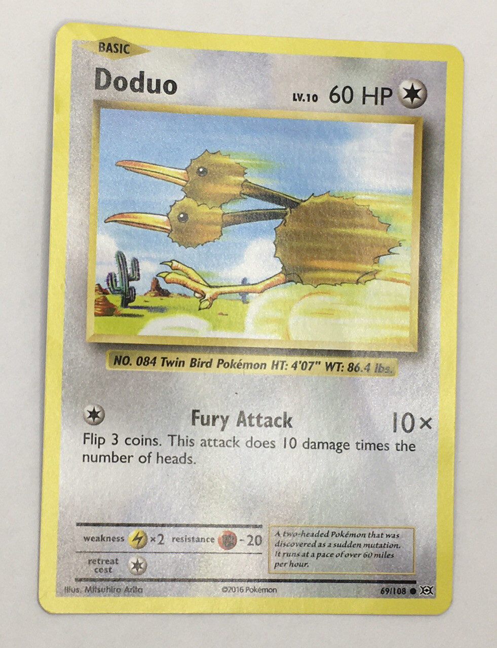 Basic Doduo 2016 Pokemon Card 69/108. Great Condition. | eBay