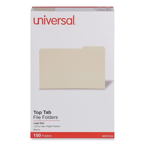 UNV15123 1/3-Cut Top Tabs Right Position 11 Point File Folders - Legal ...