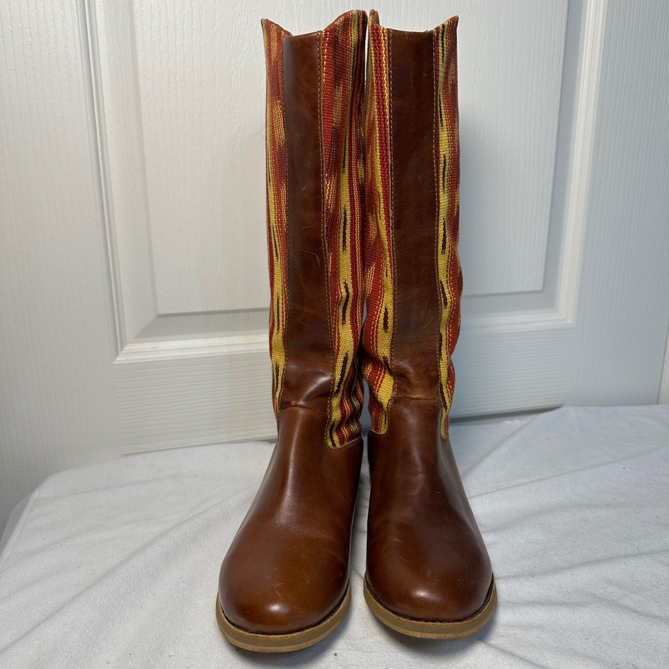 Reef Santa Marta Knee High Boots Women Size 7 Back Zip Brown Aztec ...
