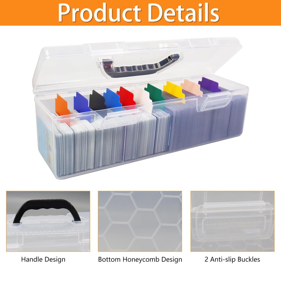 Plastic Trading Card Storage Box Toploader Baseball Football Sports ...