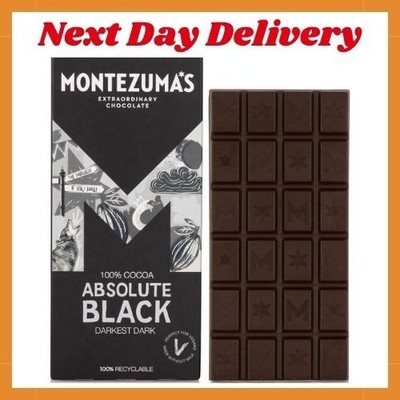 Montezuma's Absolute Black, 100% Cocoa, Dark Chocolate, Gluten Free ...