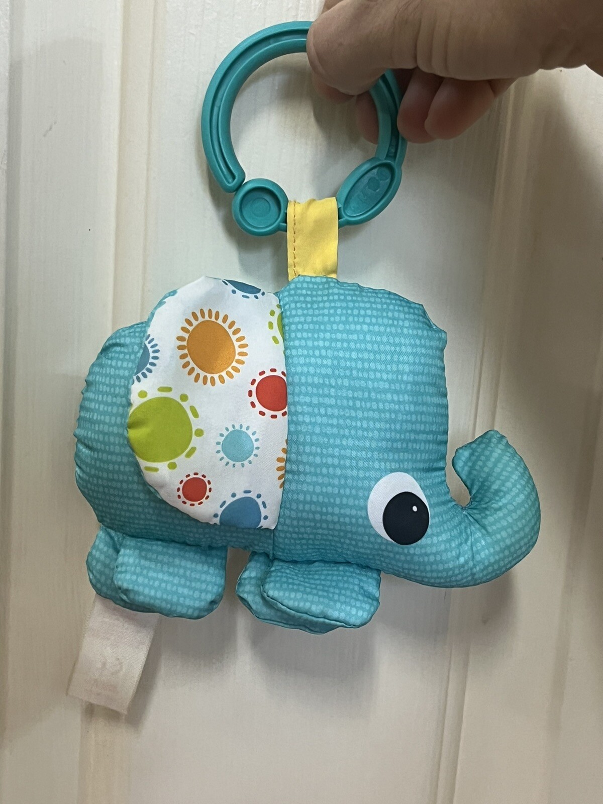 Bright Starts Taggies Mini Elephant Plush Clip-on Rattle Lovey Baby Toy ...