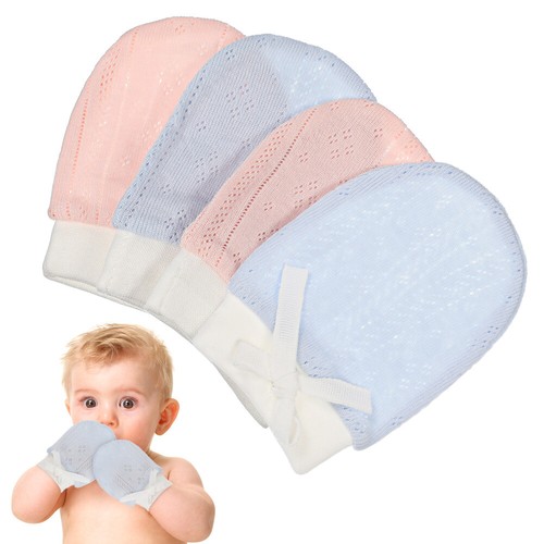 2 Pairs Anti Scratch Gloves Work Cotton Mittens for Newborn Girl | eBay