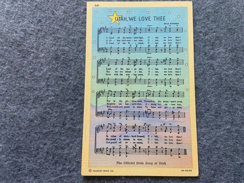 The Official State Song of Utah Vintage Postcard | eBay