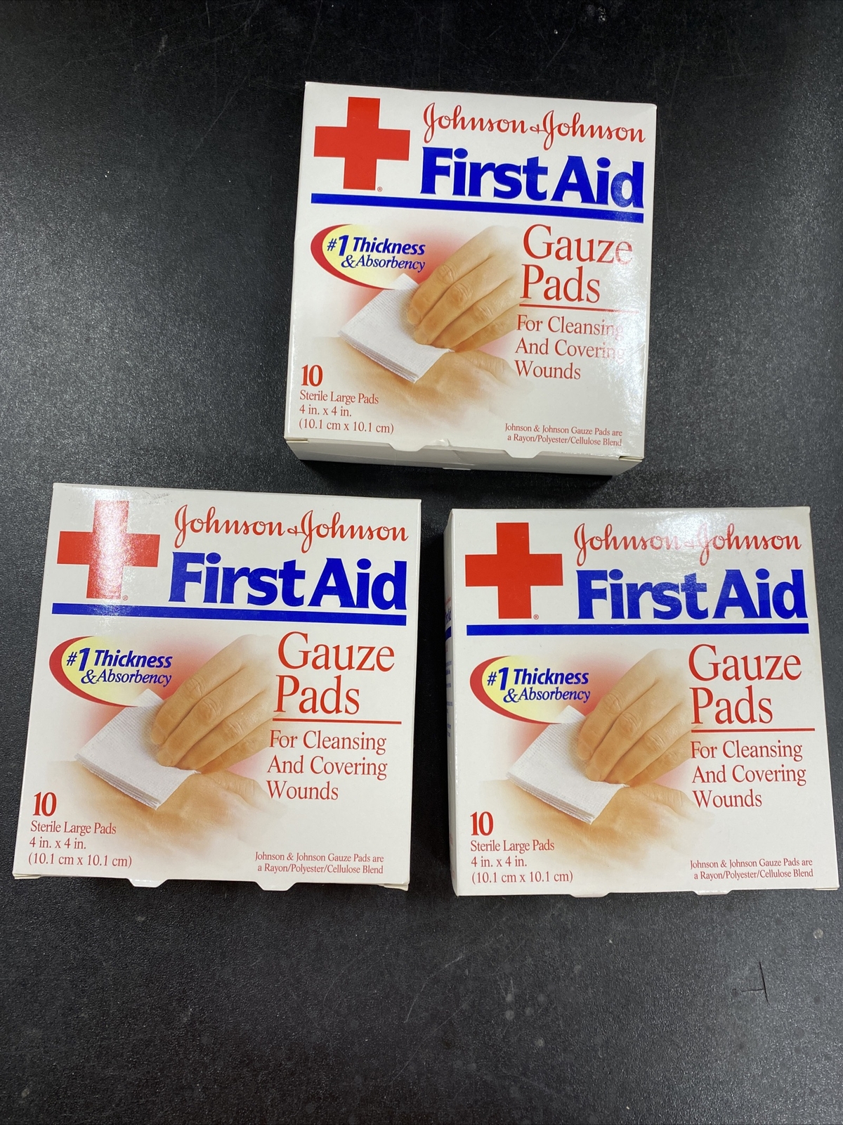 ( 2 ) Johnson & Johnson First Aid Gauze 10 Pads 4" x 4" | eBay